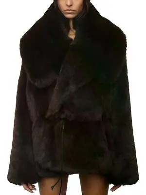 HALFBOY Oversized Faux-fur Jacket - Brown