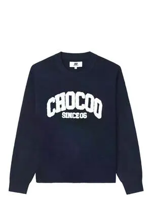 CHOCOOLATE Logo-appliqué Crew-neck Sweater - Blue