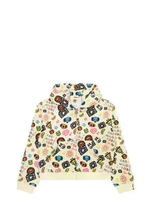 A BATHING APE Baby Milo Graphic-print Zip-up Hoodie - Neutrals