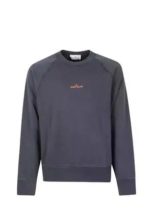 Stone Island Logo-embroidered Raglan-sleeve Sweater - Grey