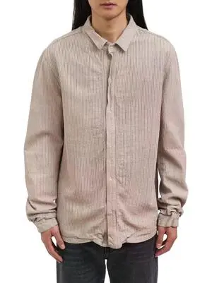 GIORGIO BRATO Perforated Leather Shirt - Grey