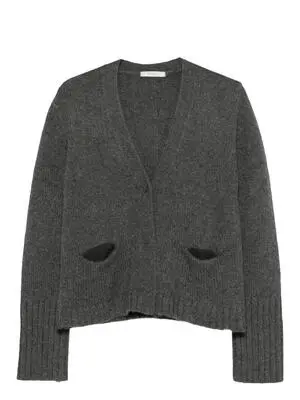 Kristensen Du Nord V-neck Ribbed-trim Cardigan - Grey