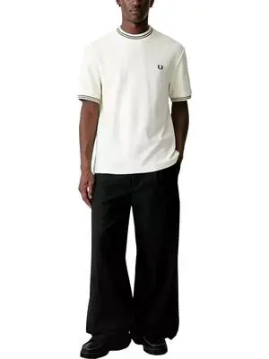 Fred Perry Ribbed T-shirt - Neutrals