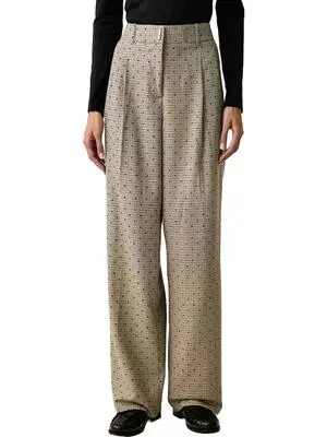 DKNY Houndstooth-pattern Polka-dot Trousers