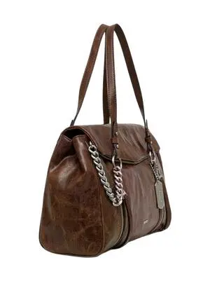Dkny Chain-detail Zip-fastening Tote Bag - Brown