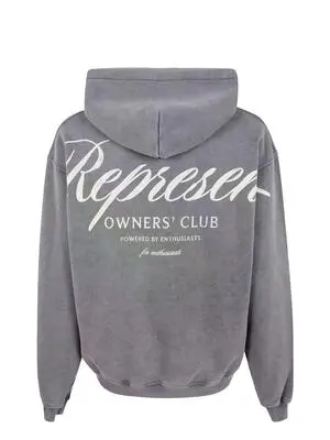 REPRESENT Owners Club Script Cotton Hoodie - Grey