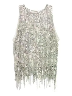 Brunello Cucinelli Monili-chain Detailed Top - Silver
