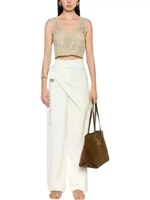 Brunello Cucinelli Open-knit Crop Top - Neutrals