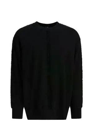 Comme Des Garçons Raw-edge Long-sleeve Cotton Sweatshirt - Black
