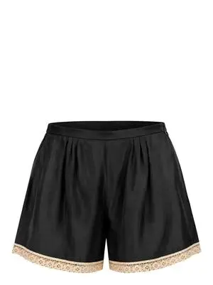 FORTE_FORTE Lace-trim Pleated Shorts