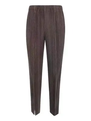Issey Miyake Plissé-effect Tailored Trousers - Brown