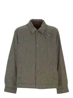 Woolrich Houndstooth-pattern Snap-fastening Jacket - Neutrals