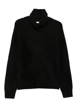 Kristensen Du Nord Ribbed-knit Roll-neck Cardigan - Black