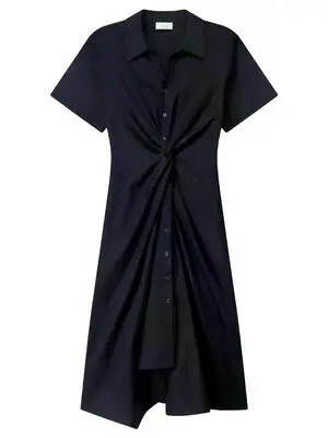 A.L.C. Ana Twist-detail Midi Shirt Dress - Black