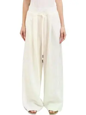 Andrea Ya'aqov Wide-leg Drawstring Trousers Neutrals