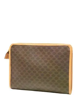 Celine 2011 Macadam Coated Canvas Clutch Bag - Brown