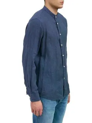 DANIELE ALESSANDRINI Mandarin-collar Shirt - Blue