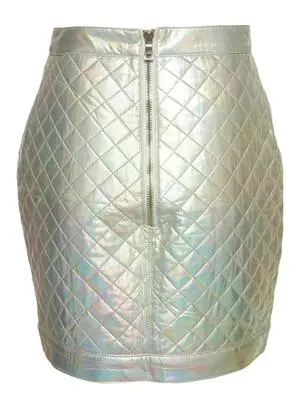 BALMAIN Iridescent Quilted Mini Skirt