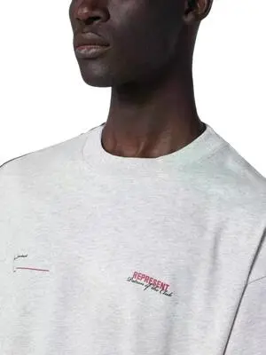 REPRESENT Logo-print Cotton T-shirt - Grey