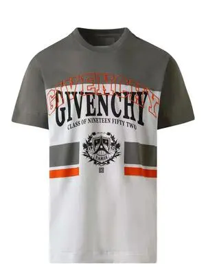 Givenchy College-print Striped T-shirt - White