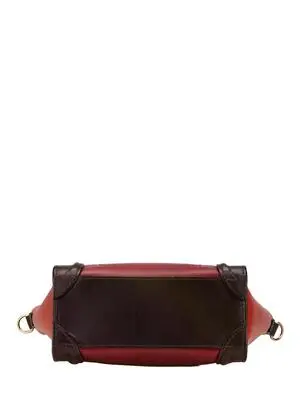 Celine 2013 Nano Tricolor Leather Luggage Tote Satchel - Red