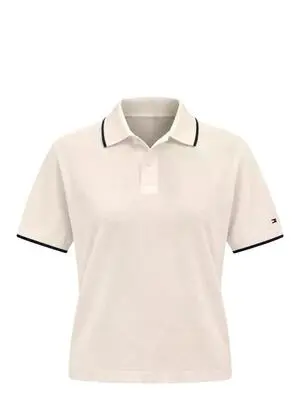 Tommy Hilfiger Contrast-trim Knitted Polo Shirt - Neutrals