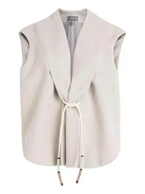 STUDIO NAMNYAK Cotton Zihi Drawstring Waistcoat - Grey