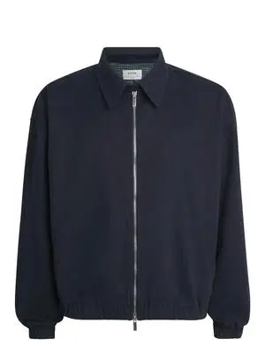SYSTEM Cotton Check-lining Bomber Jacket - Blue