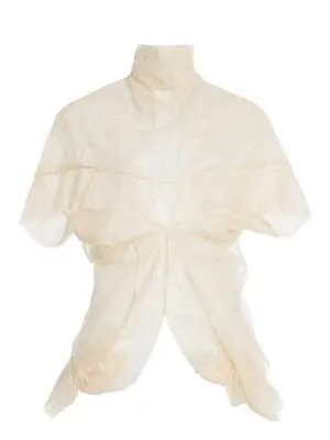 COLLEEN ALLEN Draped Lace-tulle Top M