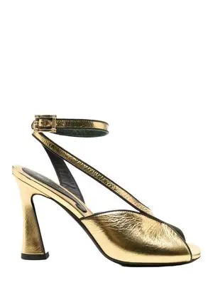 ETRO Cracked-effect Metallic Sandals
