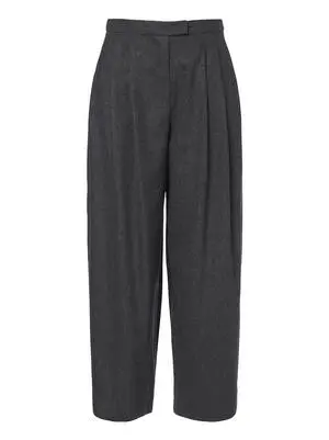 Max Mara Pleated Wool Wide-leg Pants - Grey