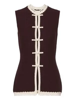 Posse Hattie Crochet-trimmed Top - Brown