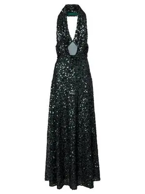 Christopher Esber Sequined Halterneck Gown - Multicoloured