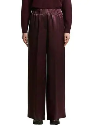 Peserico Satin-finish Wide-leg Trousers Red