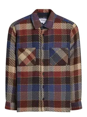 WAX LONDON Whiting Pike Check Overshirt - Rust/multi