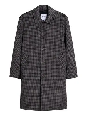 WAX LONDON Stan Double Face Check Coat - Navy/brown