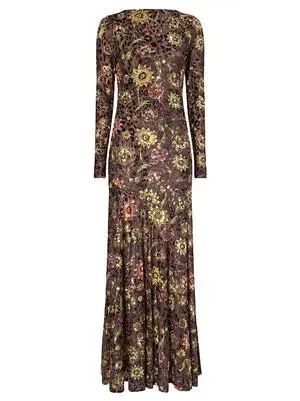 SIEDRES Alin Floral-pattern Mesh Maxi Dress - Multi