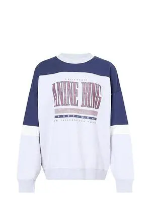 ANINE BING Miles Relaxed-fit Cotton-jersey Sweatshirt - Grey