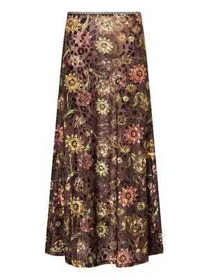 SIEDRES Siny Floral-pattern Mesh Maxi Skirt - Multi