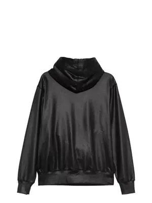 Comme Des Garçons Coated Drawstring Hoodie - Black