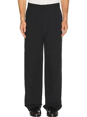 PALMES Wide Pleated Trousers - Black