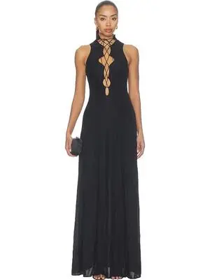 MOTHER OF ALL Angie Front Tie Maxi Dress In . Also - Black