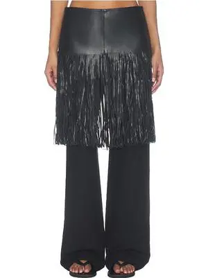ST. AGNI Fringe Belt Skirt - Black