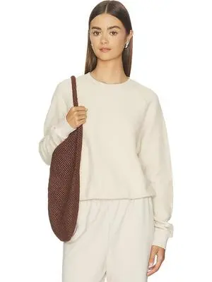 PERFECTWHITETEE Ziggy Inside Out Fleece Long Sleeve Shrunken Crewneck Sweatshirt In . Also - Grey