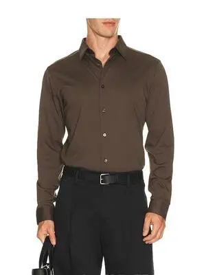 Theory Sylvain Structure Shirt In . Also - Brown
