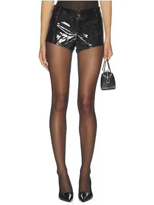 Superdown Maisie Faux Patent Leather Short In . Also - Black