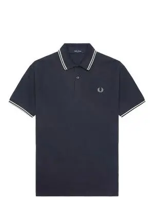 Fred Perry Twin-tipped Piqué Polo Shirt - Blue