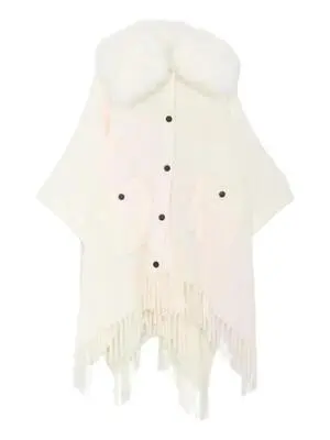 Moncler Fringed Cape - Neutrals