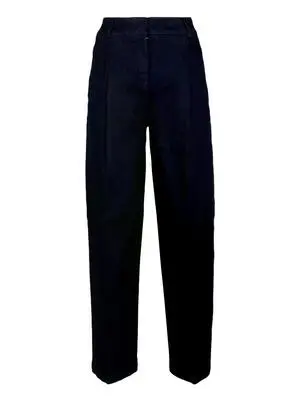 VIA MASINI 80 Pleated Wide-leg Jeans - Blue