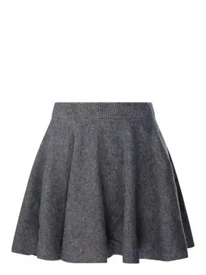BY MALENE BIRGER Sherry Ribbed-knit Flared Mini Skirt - Grey
